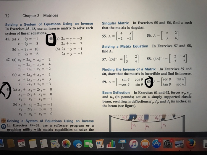 Solved 72 Chapter 2 Matrices Solving a System of Equations | Chegg.com