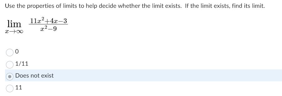 Solved Use the properties of limits to ﻿help decide whether | Chegg.com