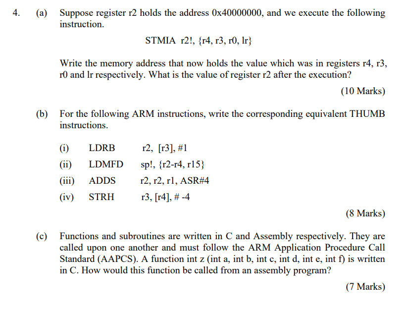 Solved (a) Suppose register r2 holds the address 0×40000000, | Chegg.com