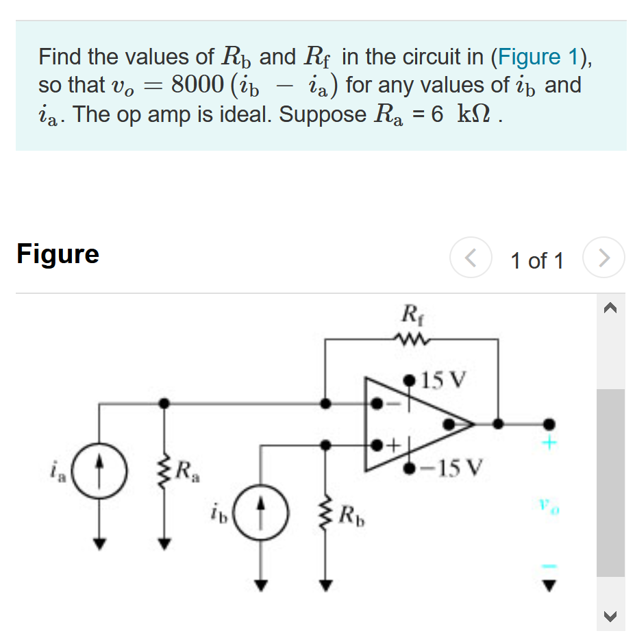 Solved Find the values of Rb and Rf in the circuit in | Chegg.com