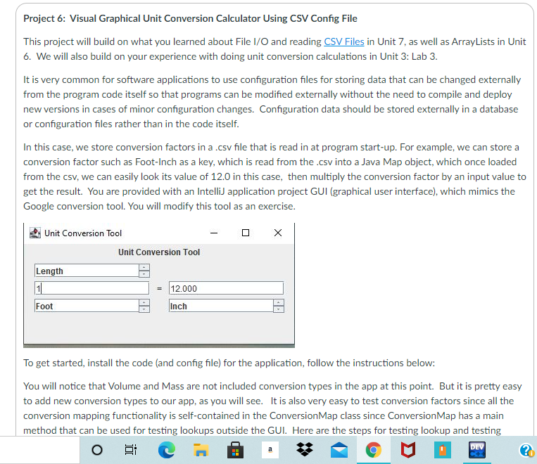 Project 6: Visual Graphical Unit Conversion | Chegg.com