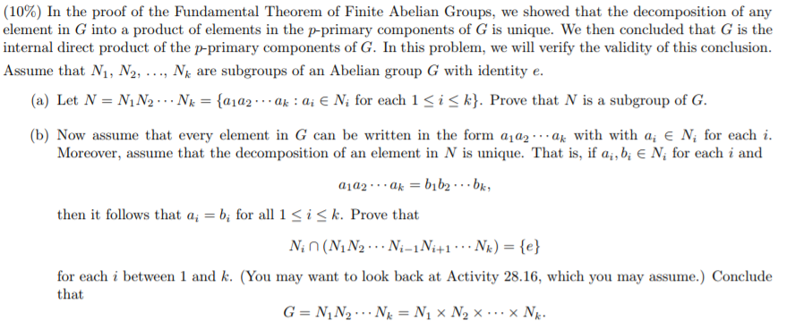 Solved (10%) In the proof of the Fundamental Theorem of | Chegg.com