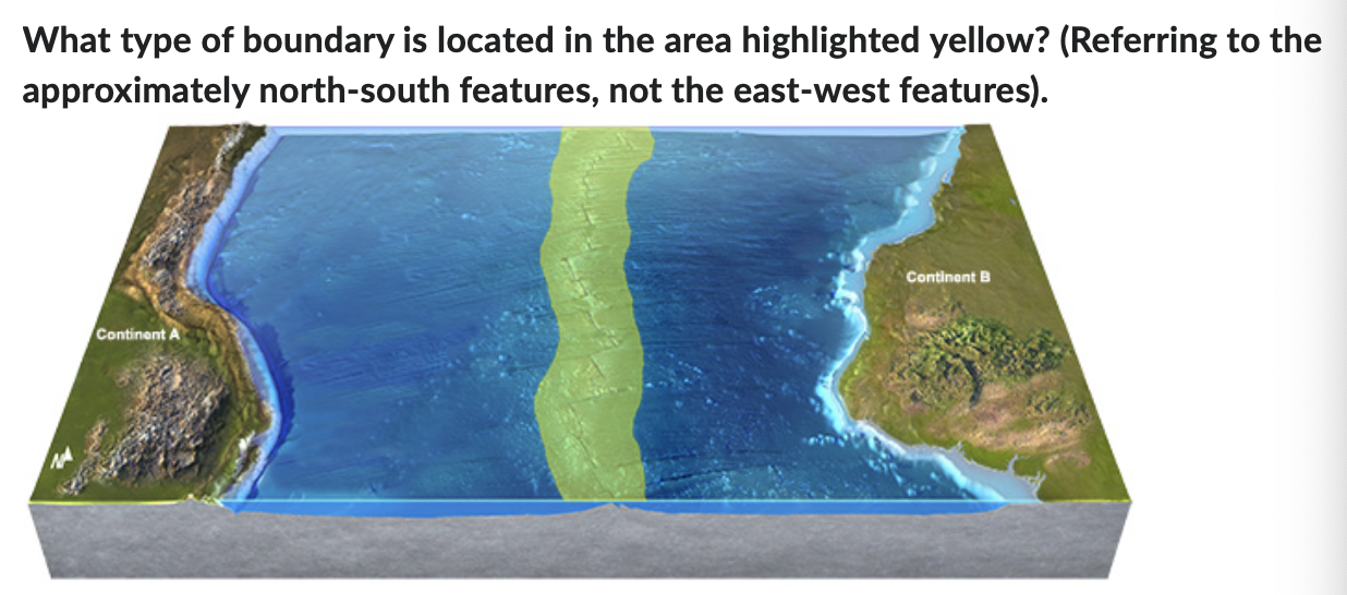Solved What type of boundary is located in the area | Chegg.com