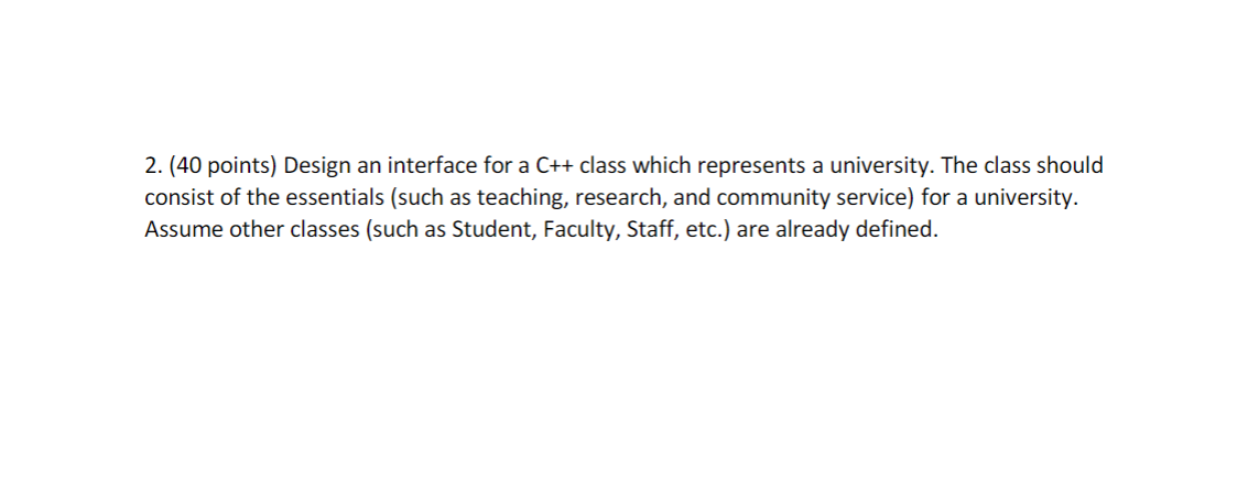 Hi, I only need interface, for example: class | Chegg.com