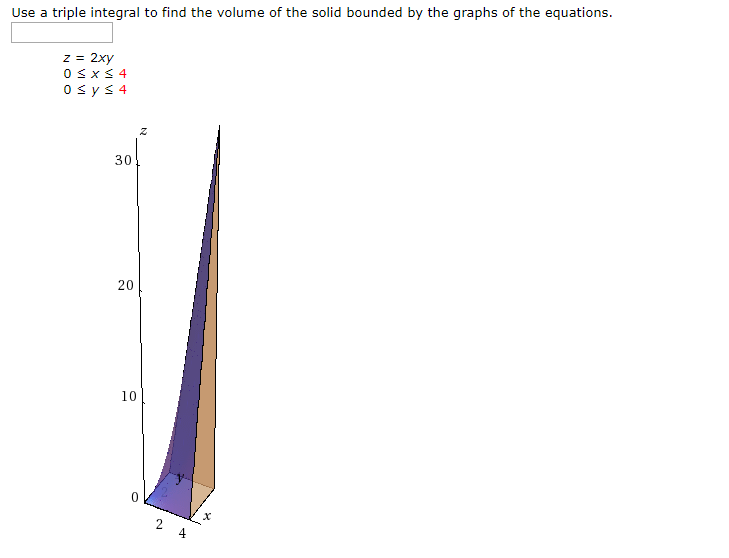 Solved Use a triple integral to find the volume of the solid | Chegg.com