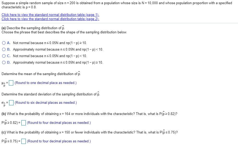 Solved Suppose a simple random sample of size n=200 is | Chegg.com