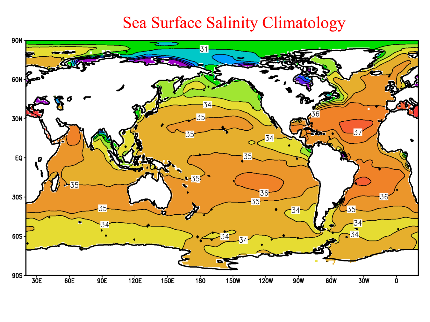 Solved How does the surface salinity plot (Slide 7) relate | Chegg.com