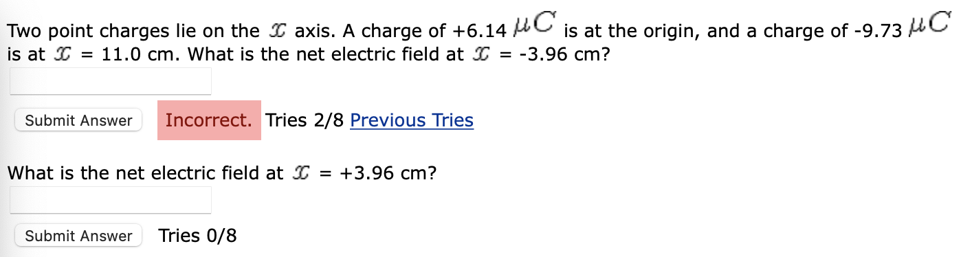 Solved Two point charges lie on the X axis. A charge of | Chegg.com