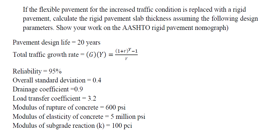 If the flexible pavement for the increased traffic | Chegg.com