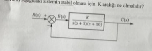 Solved if the systyem is stabile what is the range of K | Chegg.com