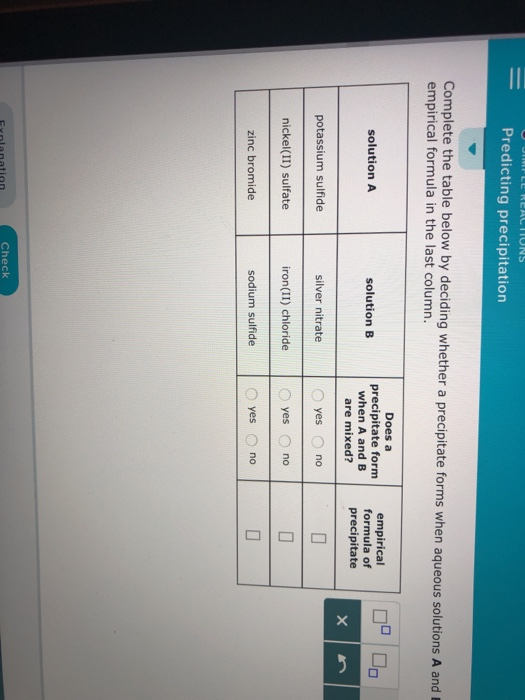 Solved Predicting precipitation Complete the table below by | Chegg.com