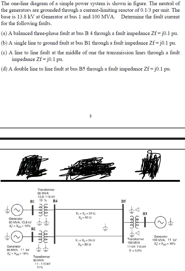 Solved The one-line diagram of a simple power system is | Chegg.com