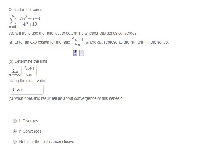 Solved Consider the series 2n3 n+4 42 +10 We will try to use | Chegg.com