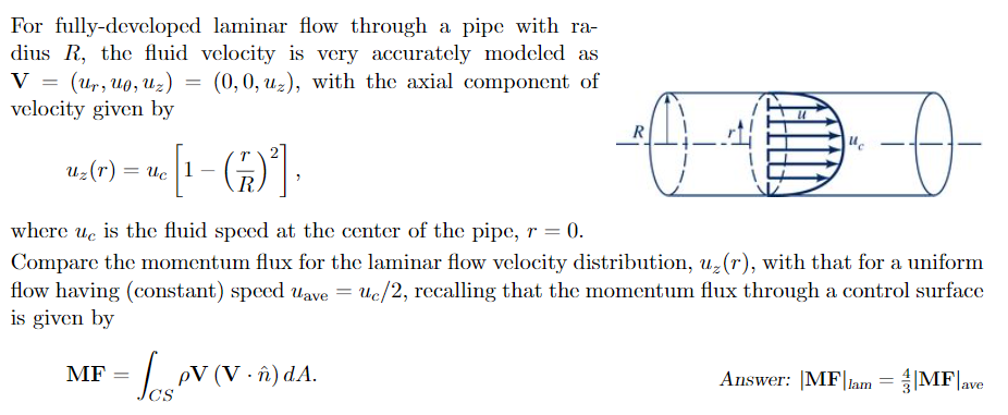 Solved For fully-developed laminar flow through a pipe with | Chegg.com