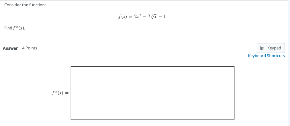 Solved Consider the function: f(x) = 2x2 – 77x - 1 | Chegg.com
