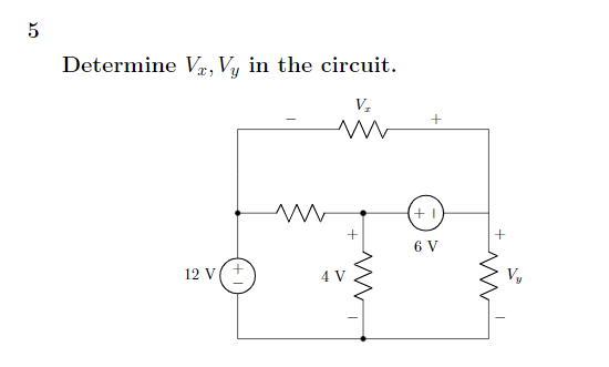 Solved Determine Vx,Vy in the circuit. | Chegg.com
