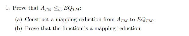 Solved 1. Prove that Arm Sm EQTM: (a) Construct a mapping | Chegg.com