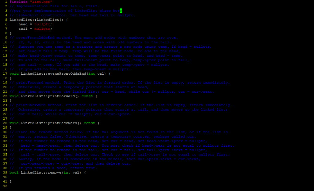 Solved 1 #include "list.hpp" 2 mplenentation Elle rorlab or | Chegg.com