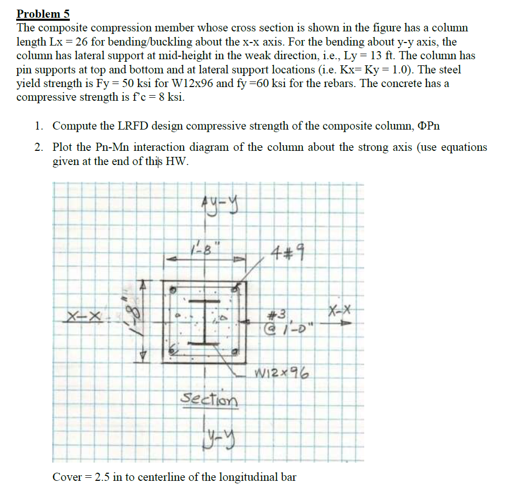 Solved Problem 5The composite compression member whose cross | Chegg.com