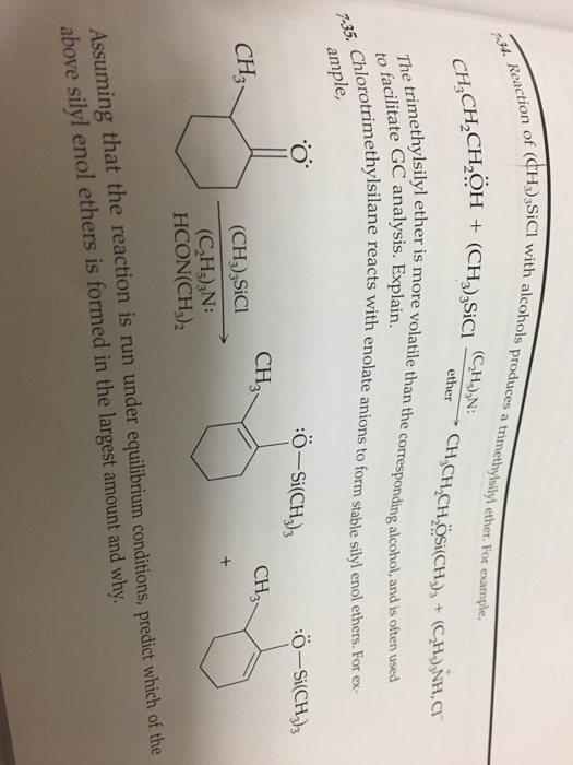Solved Reaction of (CH_3)_3 SiCl with alcohols produces a | Chegg.com