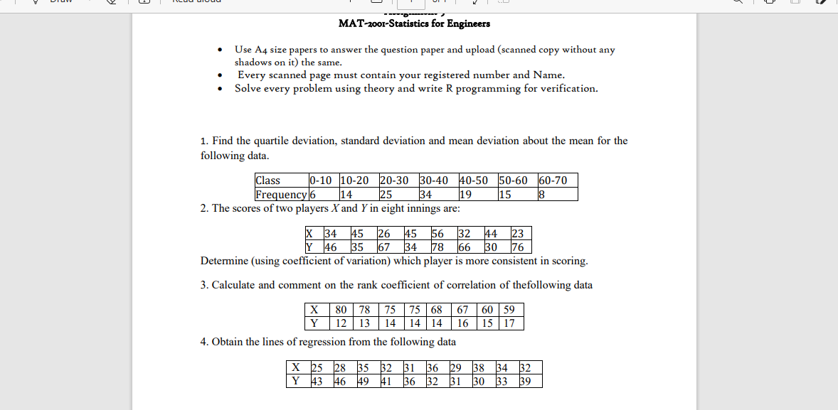Solved - Use A4 size papers to answer the question paper and | Chegg.com