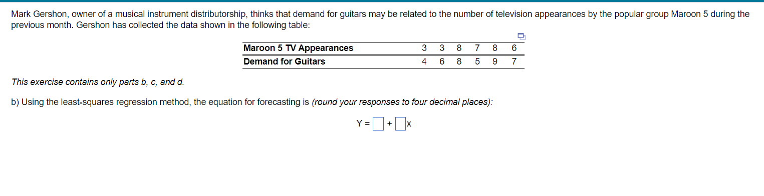 Solved This exercise contains only parts b,c, and d. b) | Chegg.com