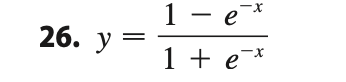 Solved y=1-e-x1+e-x | Chegg.com