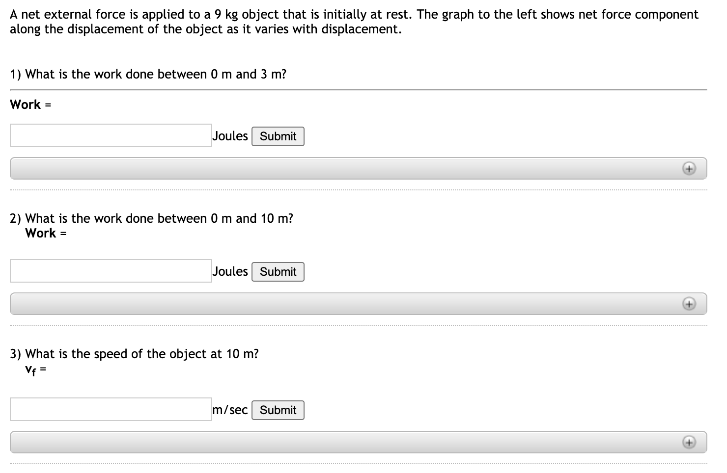 Solved A net external force is applied to a 9 kg object that | Chegg.com