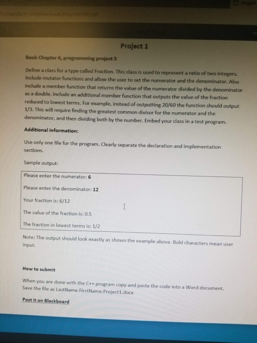 Solved Project 1 Book Chapter 6, programming project s | Chegg.com
