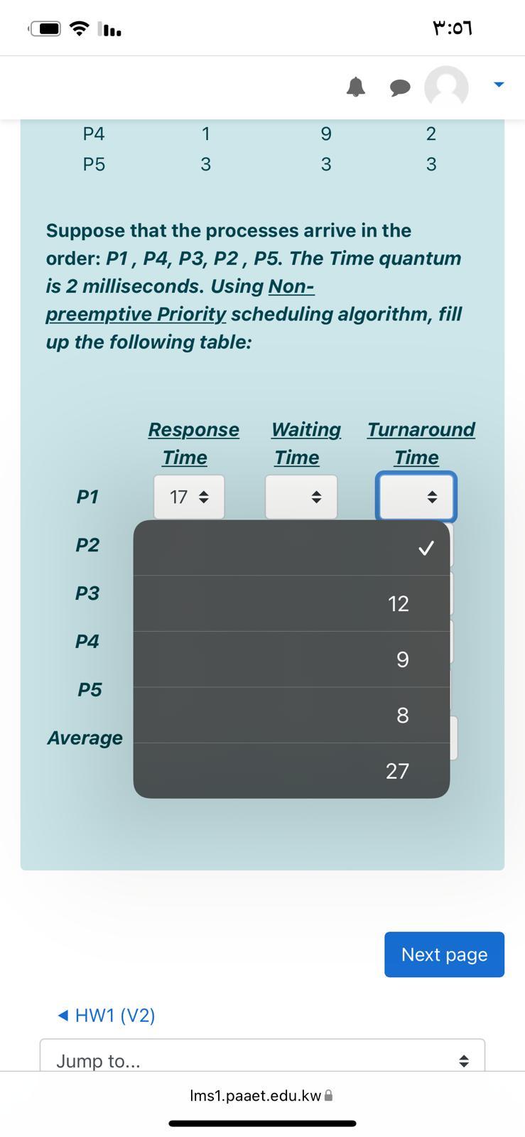 Consider the following set of processes, assumed to | Chegg.com