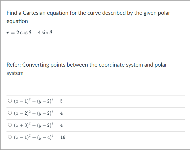 Solved Find a Cartesian equation for the curve described by | Chegg.com