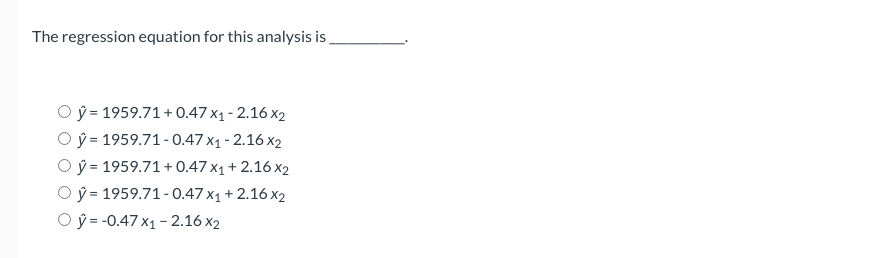 Solved A multiple regression analysis produced the following | Chegg.com