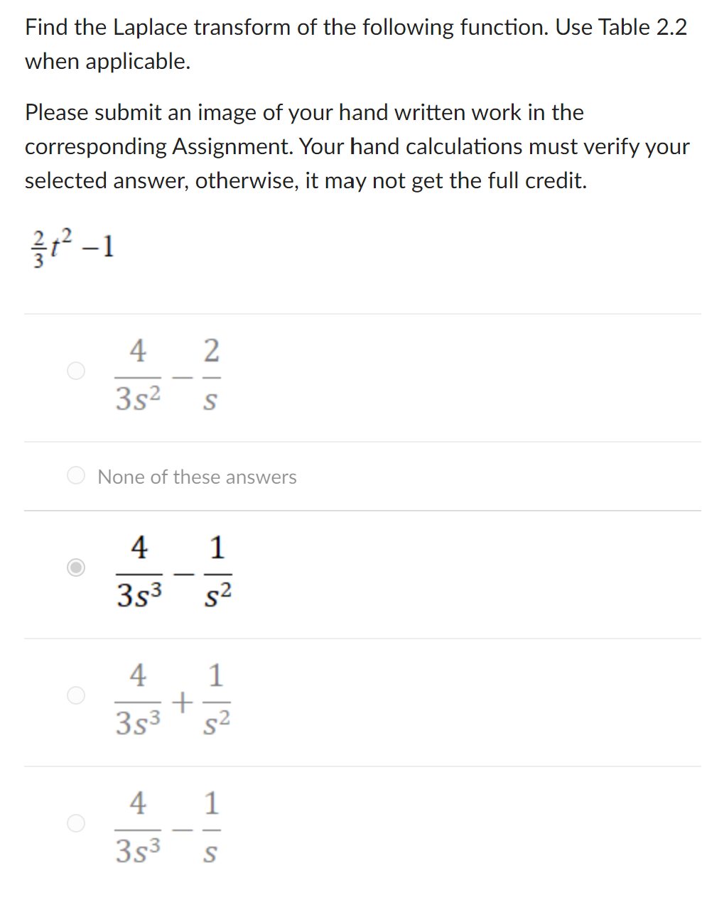 Solved Find the Laplace transform of the following function. | Chegg.com