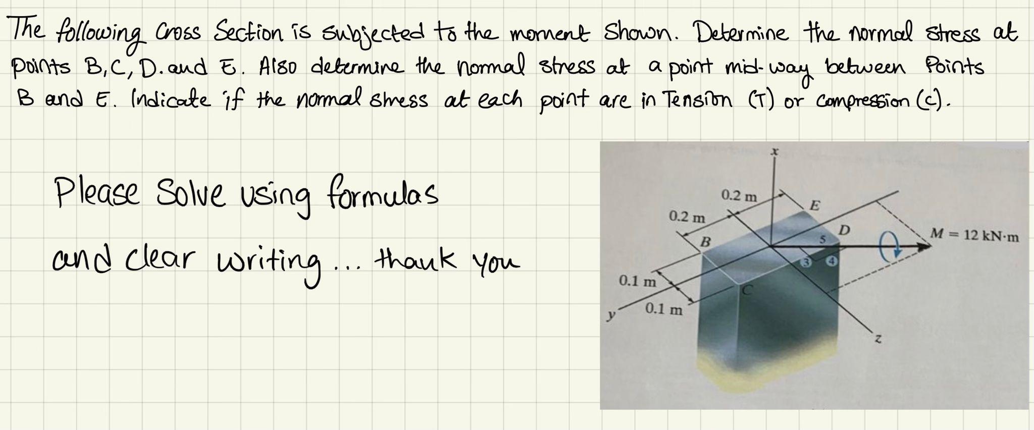 Solved The following cross Section is subjected to the | Chegg.com