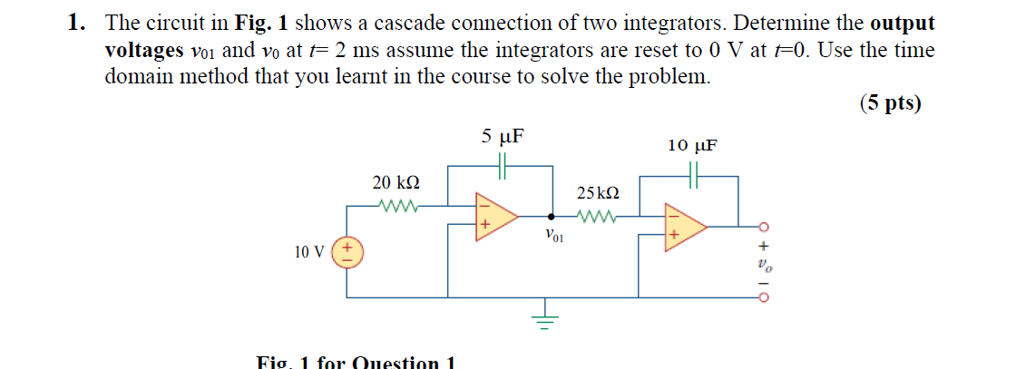 Solved 1. The circuit in Fig. 1 shows a cascade connection | Chegg.com