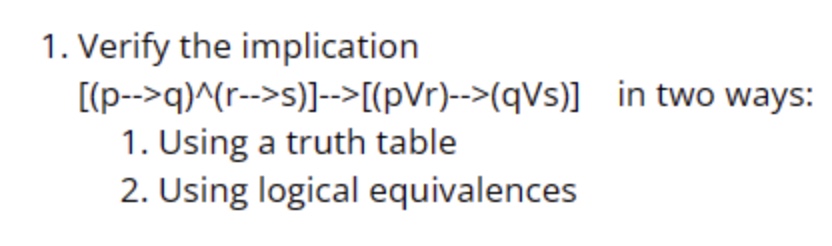Solved 1. Verify the implication | Chegg.com