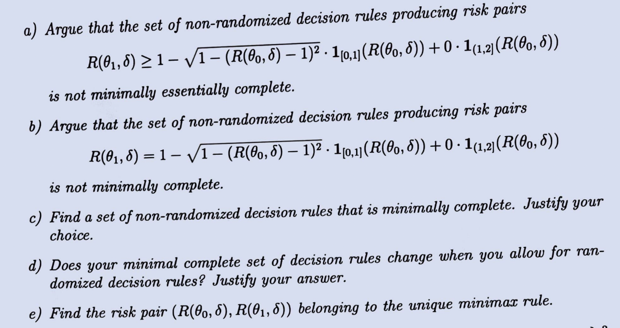 Solved Problem 2.2 (10 pts) Consider a decision problem | Chegg.com