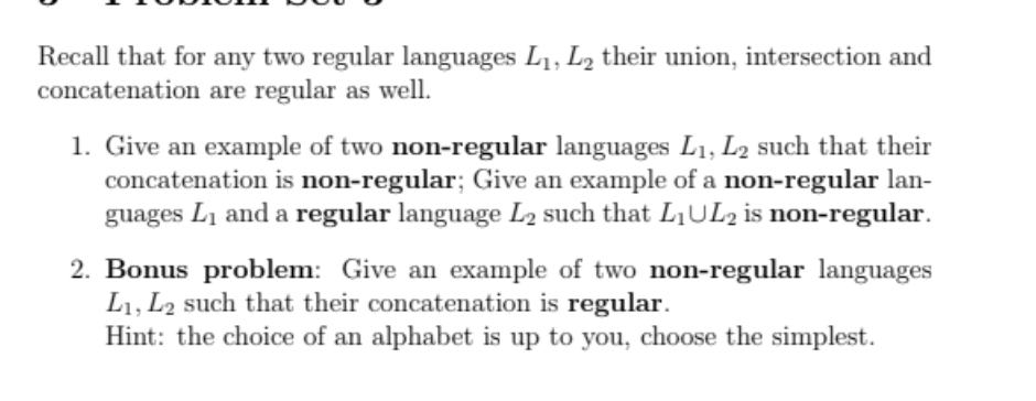 Solved Recall that for any two regular languages L_(1),L_(2) | Chegg.com