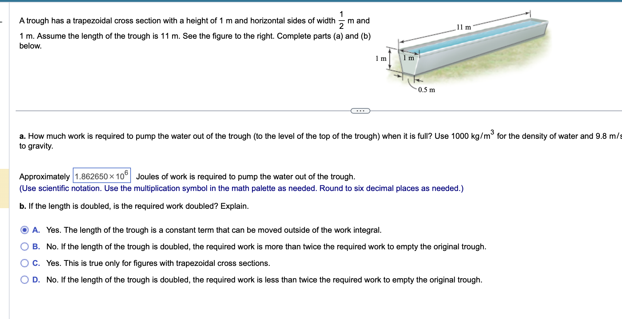 Solved A trough has a trapezoidal cross section with a | Chegg.com