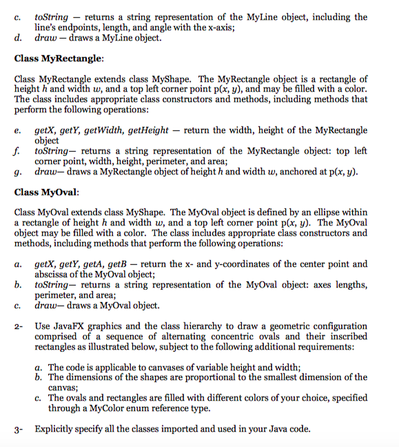 1- a. Create a hierarchy of Java classes as follows: | Chegg.com