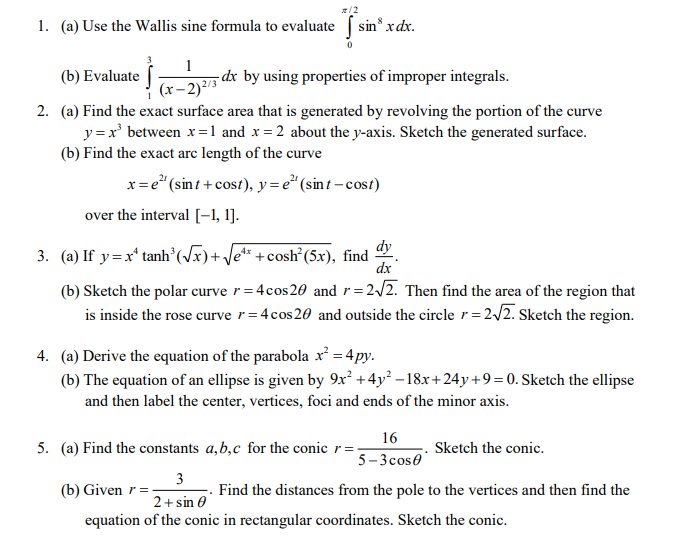 Solved 1. (a) Use the Wallis sine formula to evaluate sin® | Chegg.com