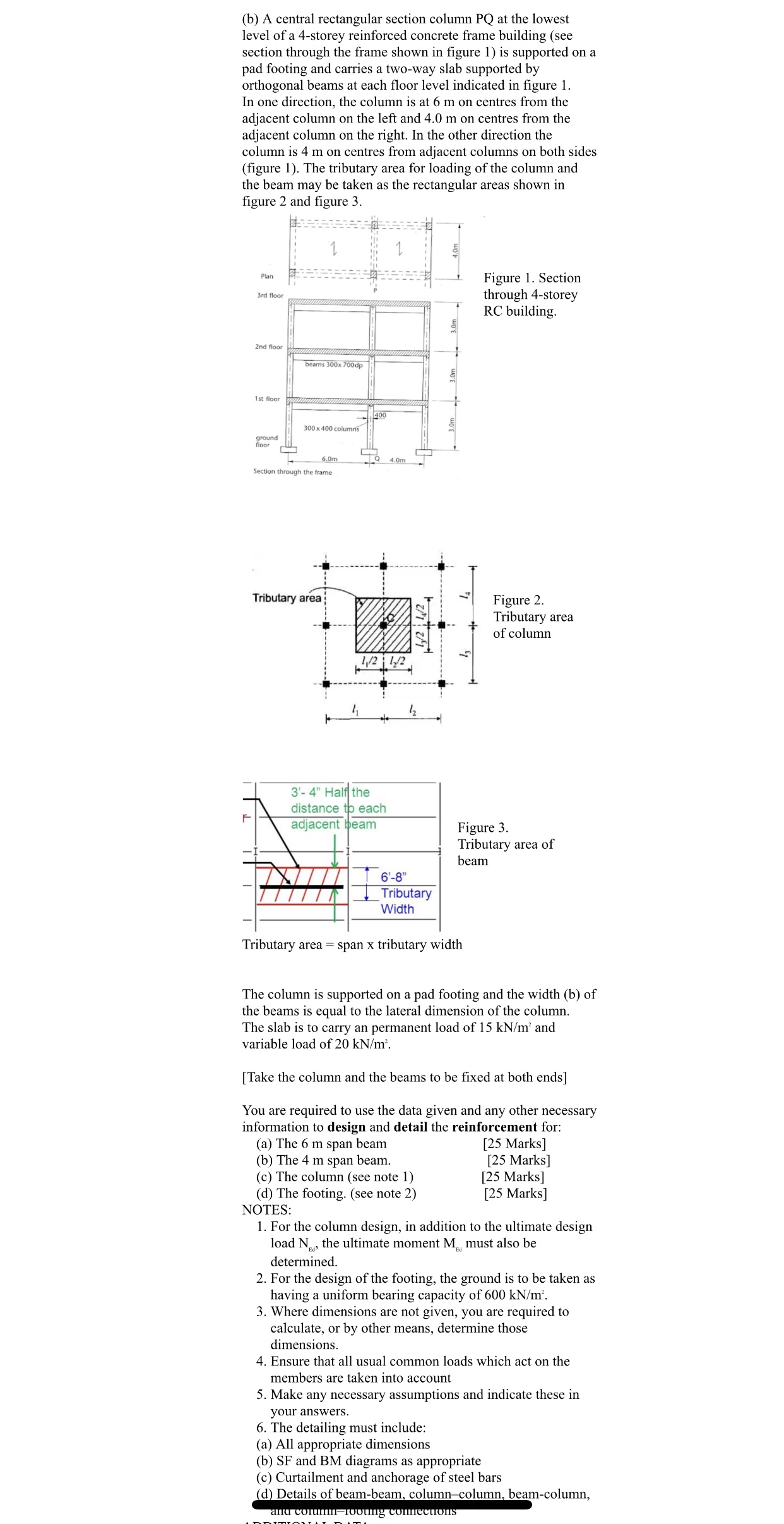 Solved (b) A central rectangular section column PQ at the | Chegg.com