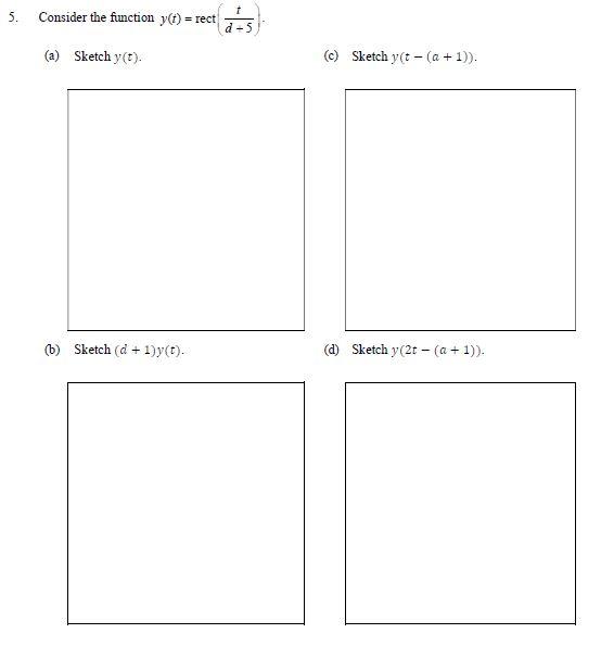 Solved . 5. Consider the function y(t) = rect = ats (a) | Chegg.com