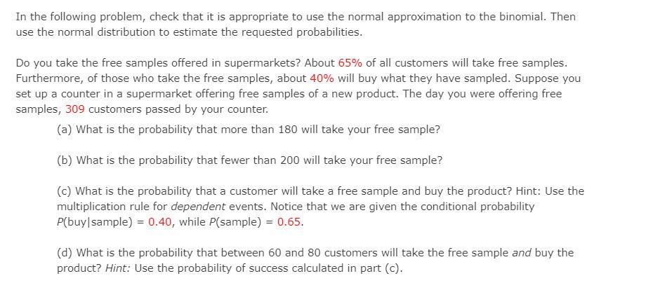 Solved In the following problem, check that it is | Chegg.com