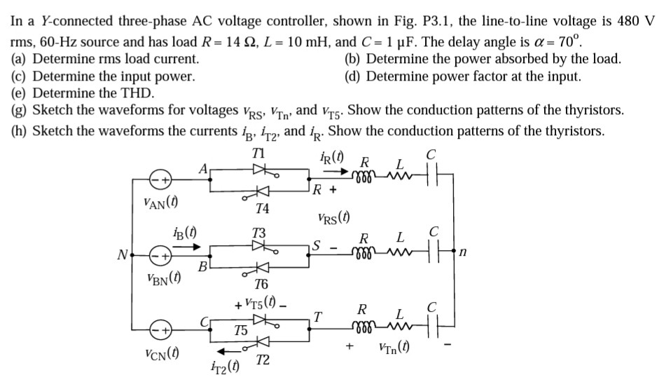 In a Y-connected three-phase AC voltage controller, | Chegg.com