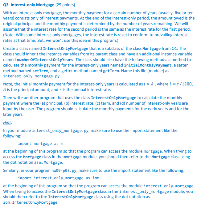 class Mortgage: # constructor def | Chegg.com