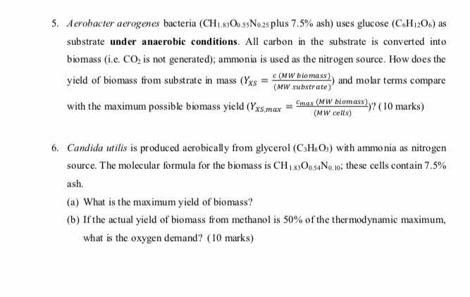 Solved 5 Aerobacter aerogenes bacteria (CHI 30 55N025 plus | Chegg.com