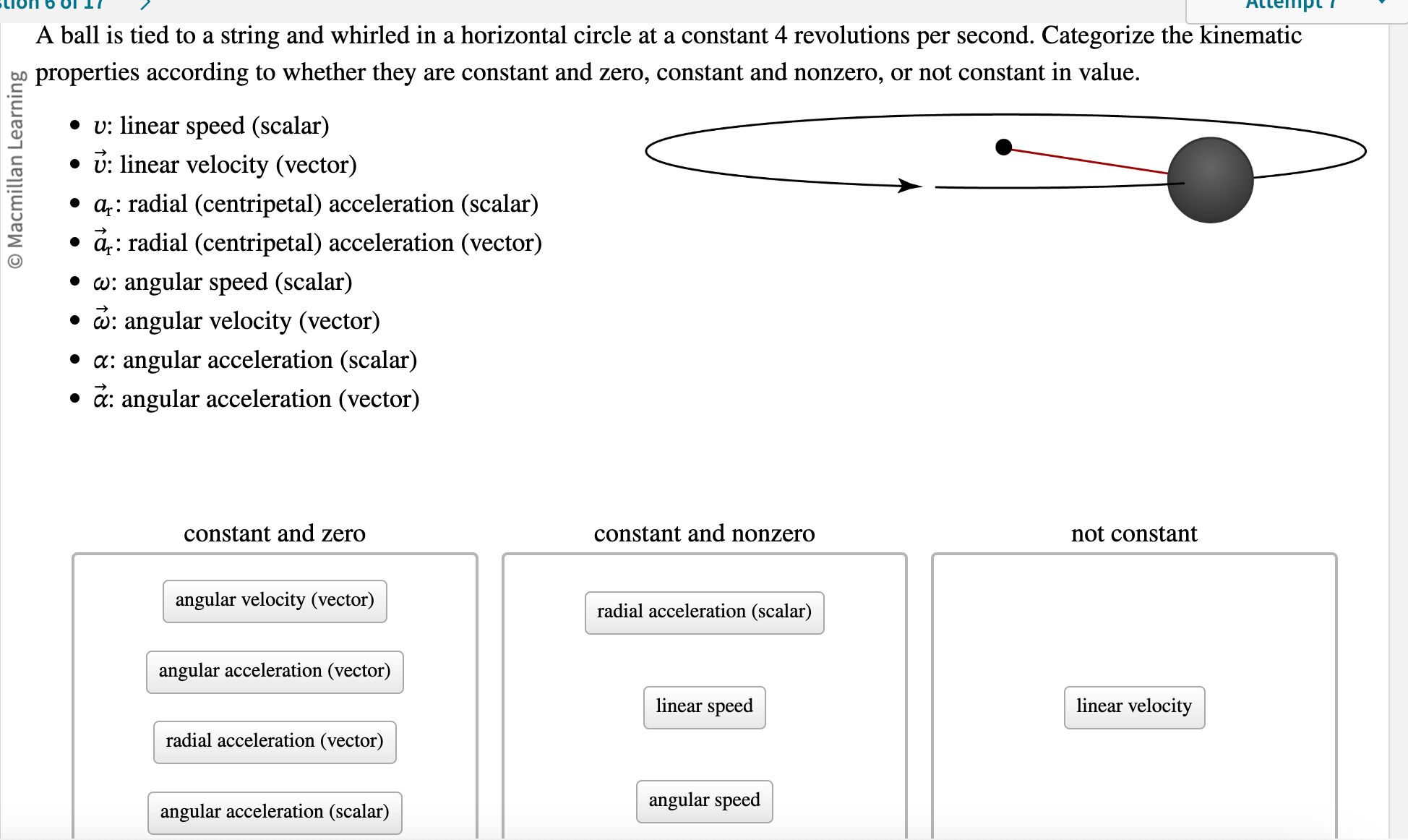 Solved A ball is tied to a string and whirled in a | Chegg.com