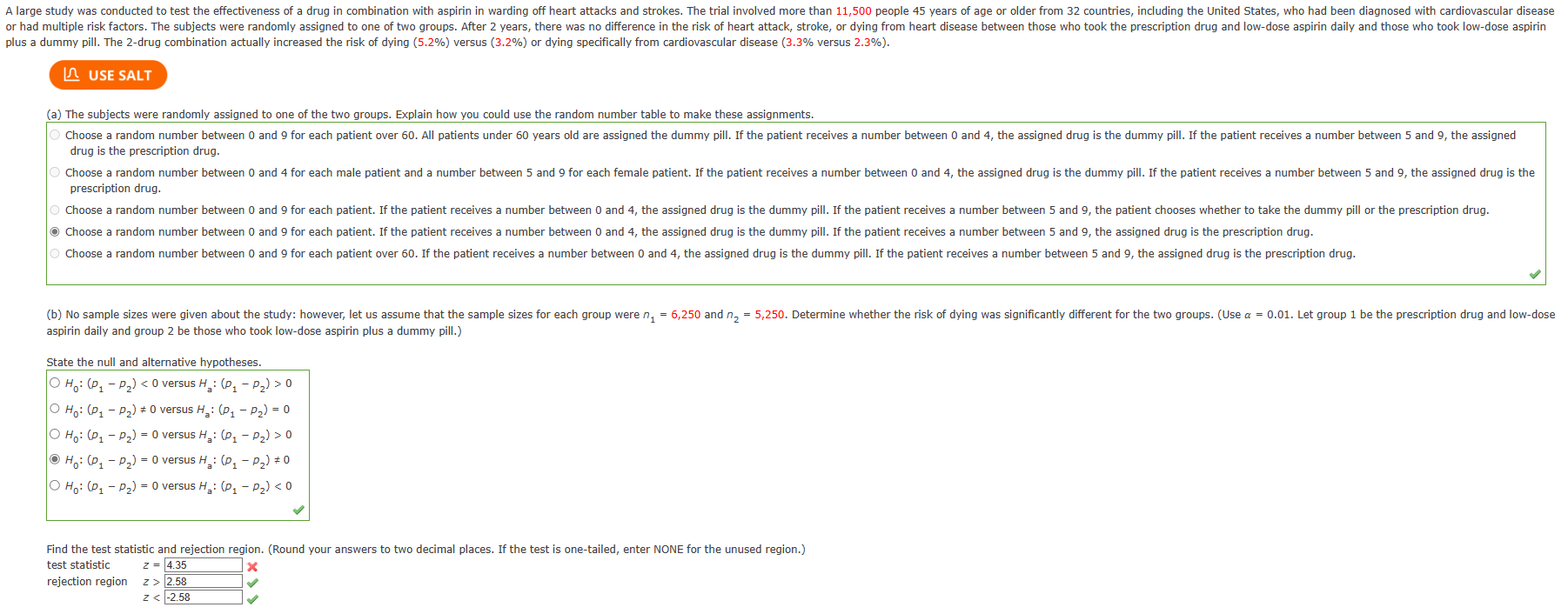 Solved a dummy pill. The 2-drug combination actually | Chegg.com