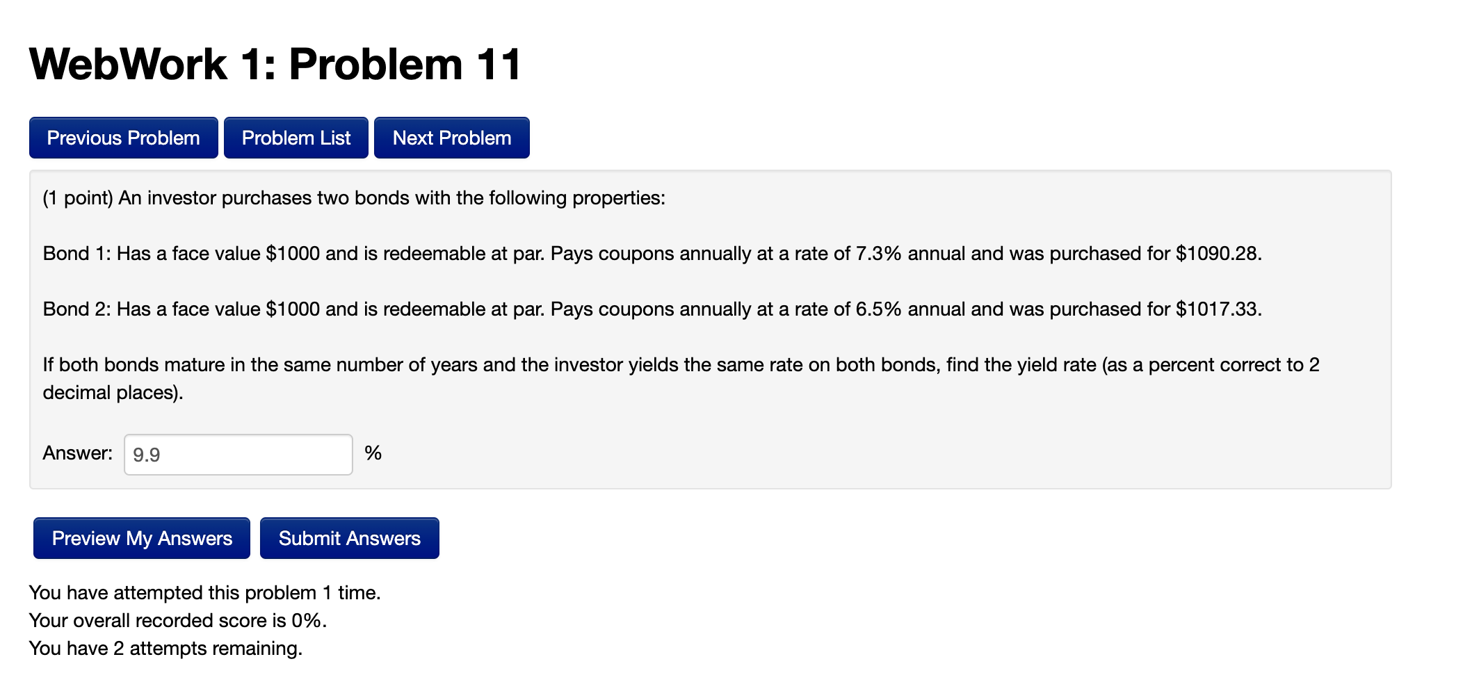 Solved WebWork 1: Problem 11 Previous Problem Problem List | Chegg.com